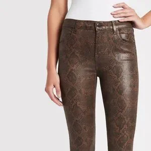 J Brand | Jeans | Nwt J Brand Brown Snakeskin Print High Rise Crop ...